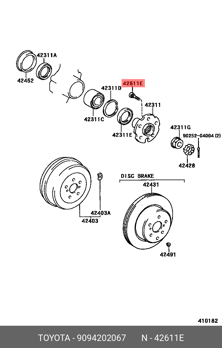 TOYOTA 90942-02067 90942-02049,90942-02081,90942-02049