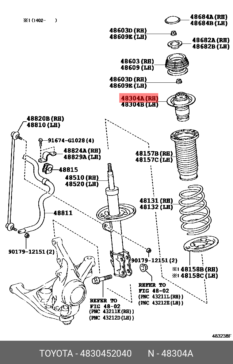 TOYOTA 48304-52040 48471-52030,48304-52050