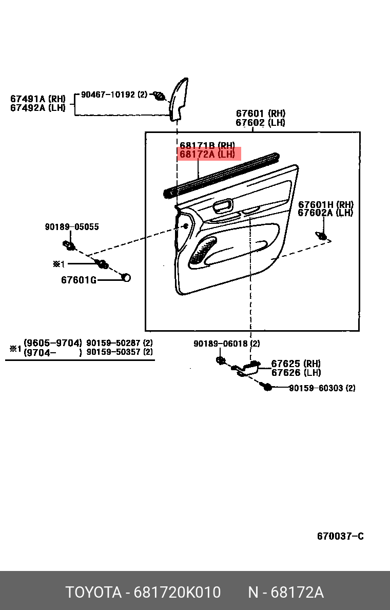 TOYOTA 681720K010 681720K010