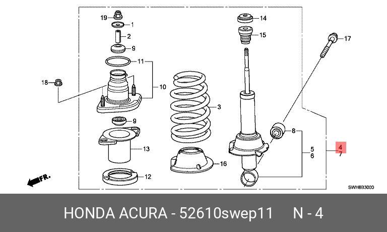 HONDA 52610SWEP11 52611-SWA-A02,52611-SWA-A01,52611-SWA-A11