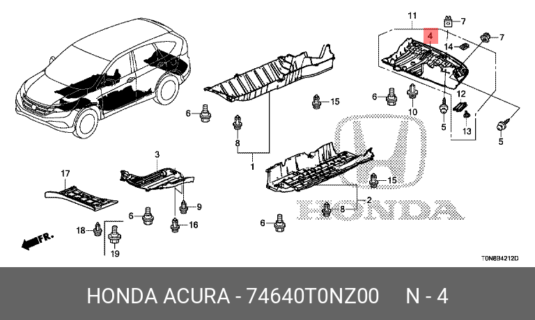 HONDA 74640T0NZ00 74640T0NZ00