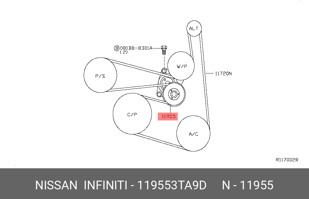 NISSAN 11955-3TA9D 11955-3TA0A,11955-3TA0B,11955-3TA9D,11955-4BA0A