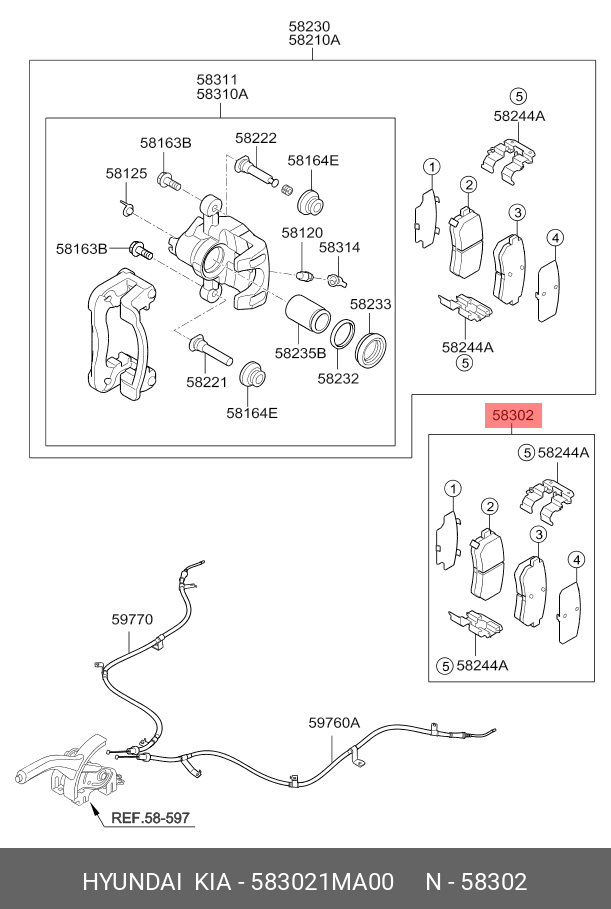 KIA 58302-1MA00 58302-1GA00,58302-1JA30,58302-1MA00,58302-3SA20,58302-C1A15