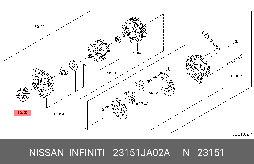 NISSAN 23151-JA02A 23151-JA02A