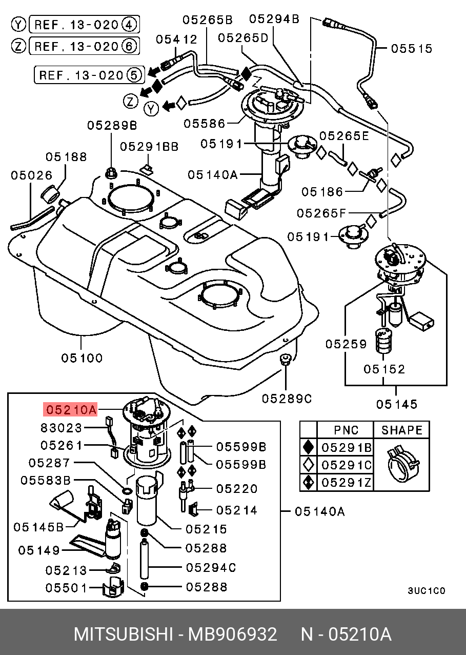 MITSUBISHI MB906932 PW652734,MR906933,MR431453,CW652734,MR404514