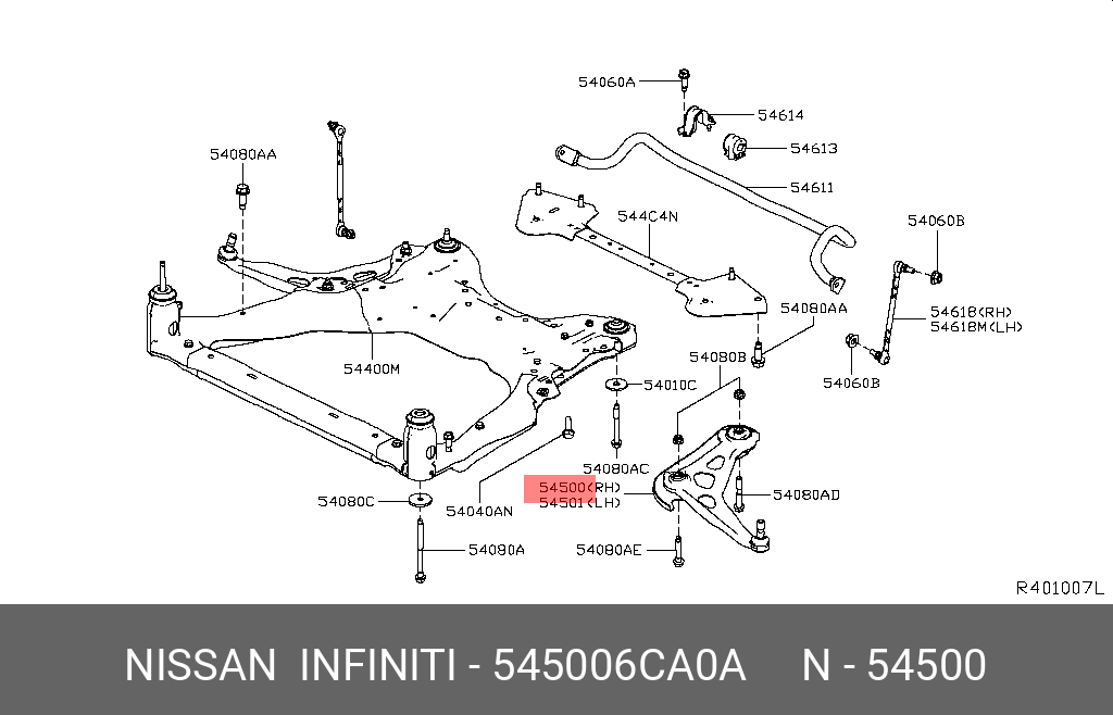 NISSAN 54500-6CA0A 54500-6CA0A