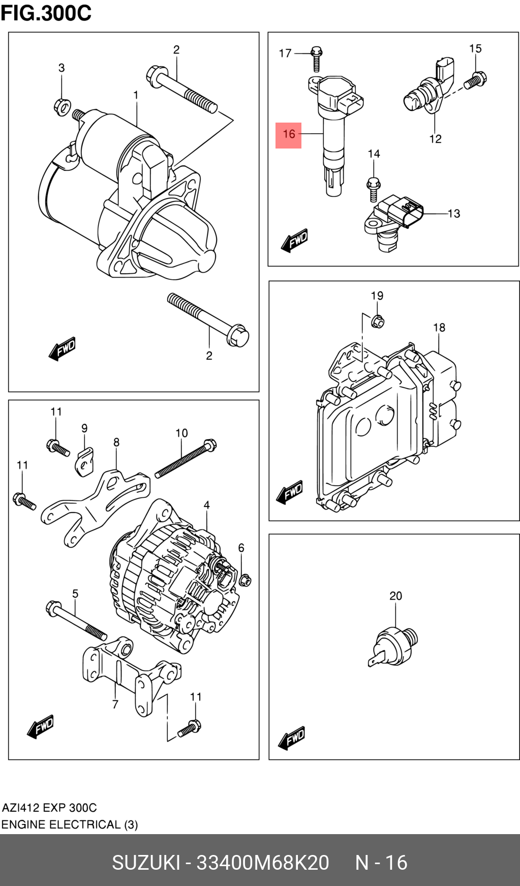 SUZUKI 33400M68K20 33400M68K20