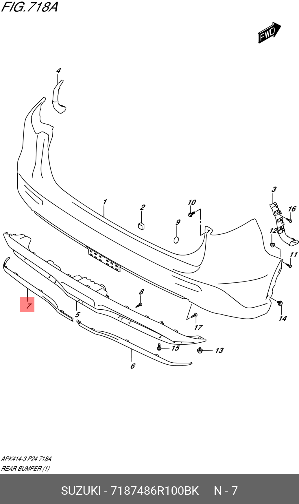 SUZUKI 7187486R100BK 7187486R100BK