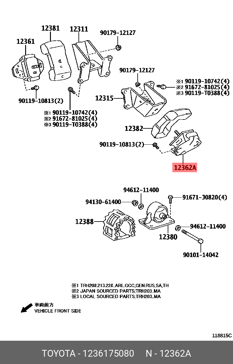 TOYOTA 12361-75080 12361-75080,12361-75100,12361-75080