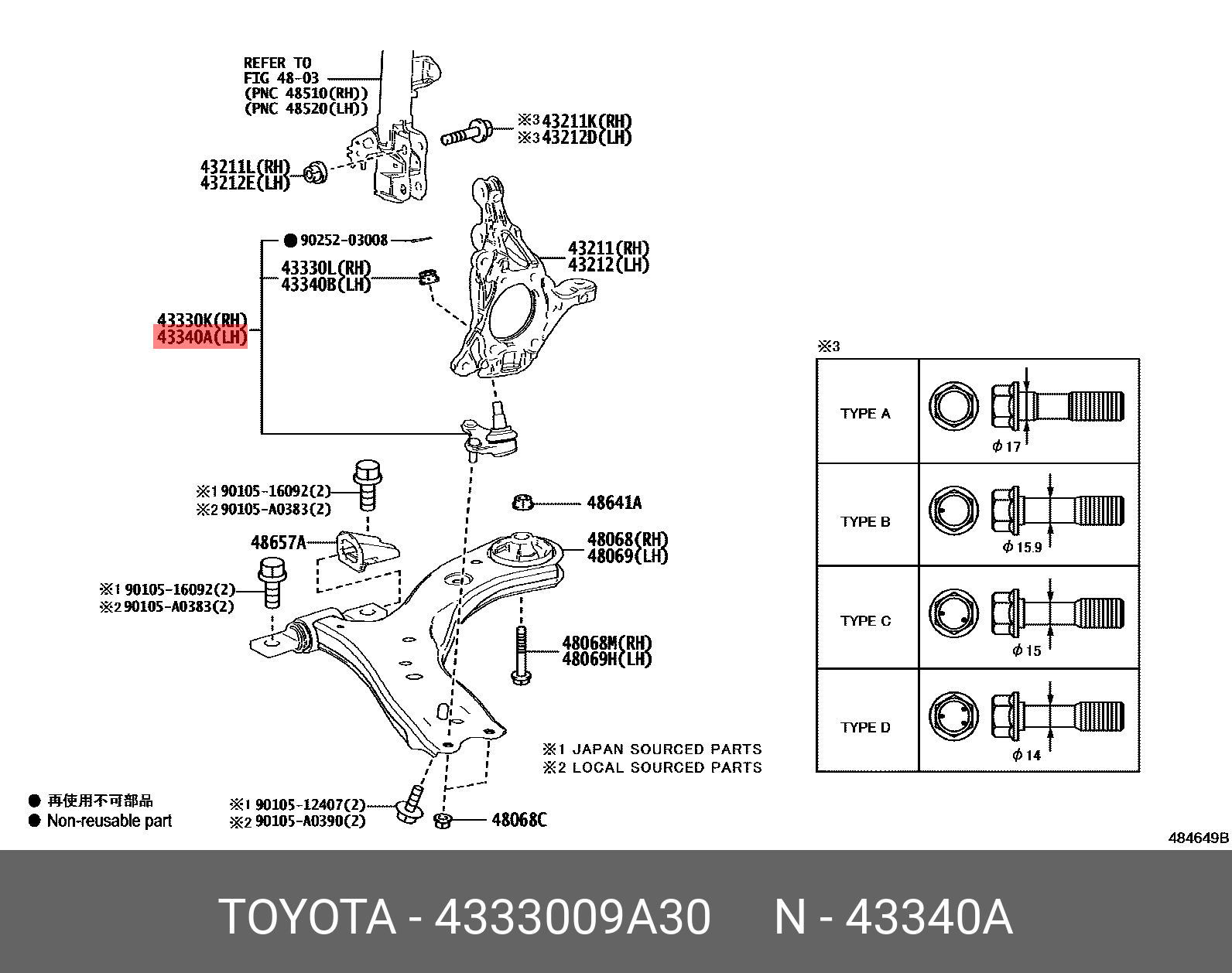 TOYOTA 43330-09A30 43330-49095,4017005500_JB,43330-19245,1014020004 ...