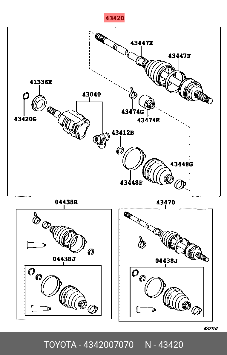 TOYOTA 43420-07070 43420-07070