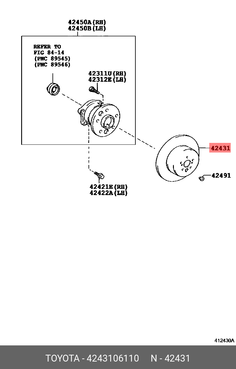 TOYOTA 42431-06110 42431-33130,42431-06160,42431-06150,4243106140