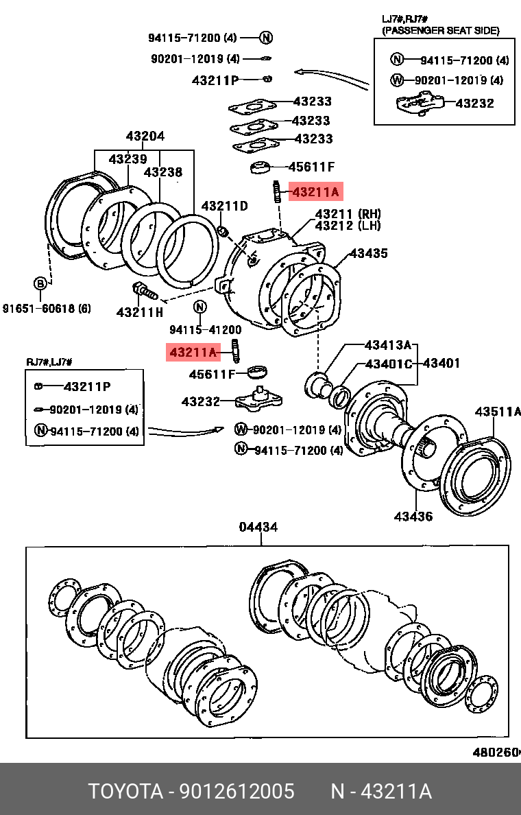 TOYOTA 9012612005 9012612005