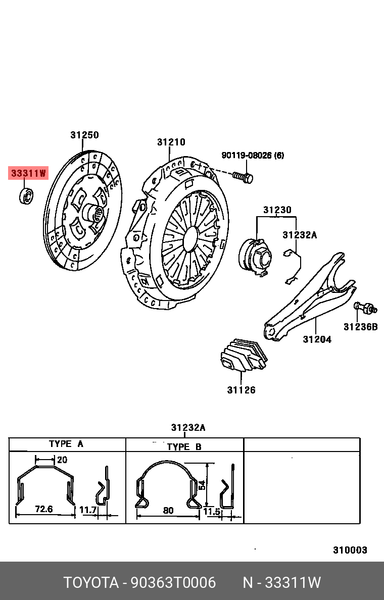 TOYOTA 90363T0006 90363T0006
