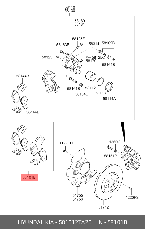 KIA 58101-2TA20 58101-2MA00,58101-2TA20,58101-2TA21