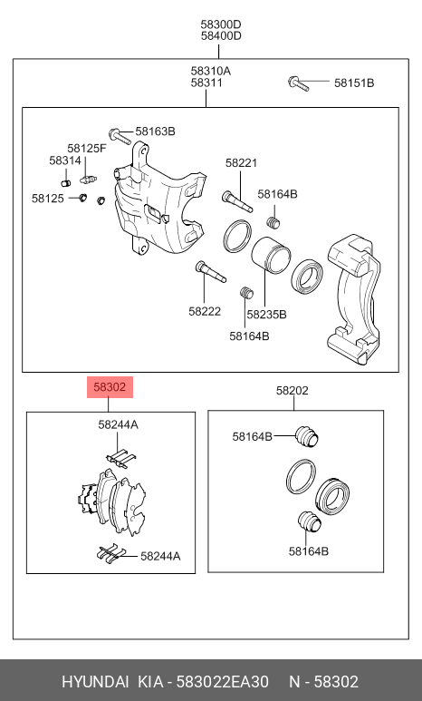 KIA 58302-2EA30 583023KA60,58302-1FE00,58302-38A20,583023KA40,58302-26A30