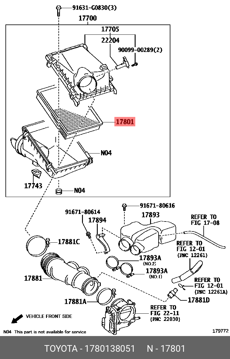 TOYOTA 17801-38051 17801-38050,17801-38051