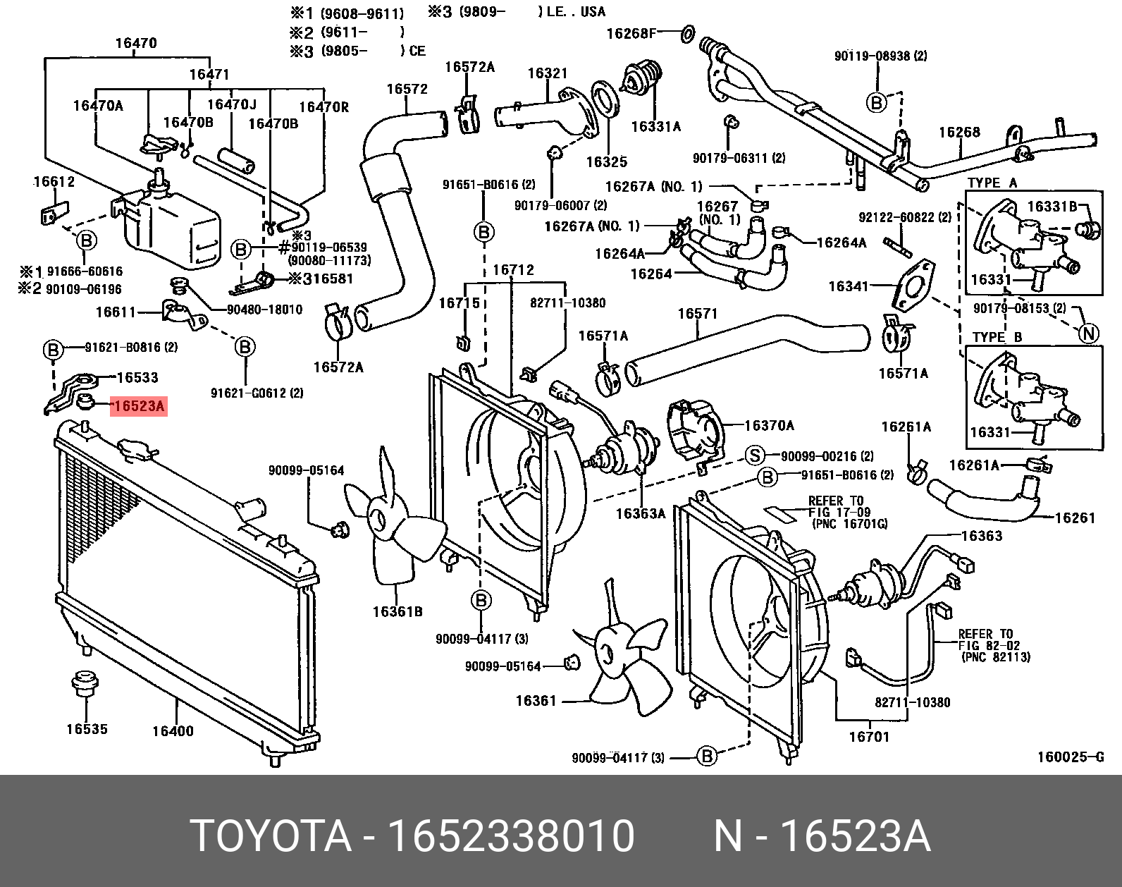TOYOTA 16523-38010 16523-38010