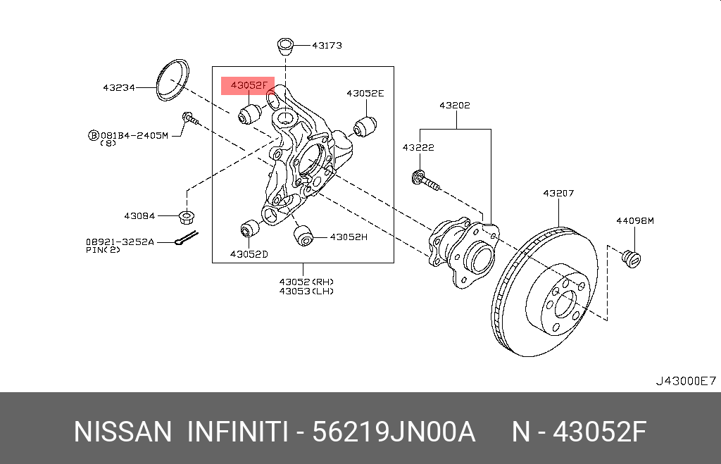 NISSAN 56219-JN00A 55157-JF00A,56219-AL500,56219-JN00A
