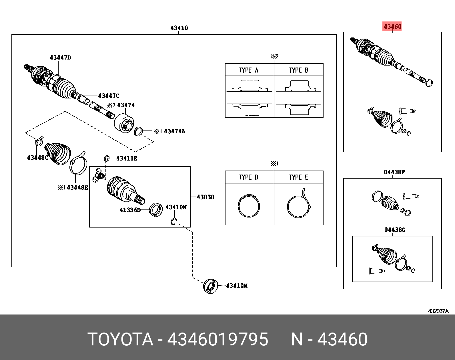 TOYOTA 43460-19795 43460-19795,43470-80165,43460-80024_JC,43410-02180 ...