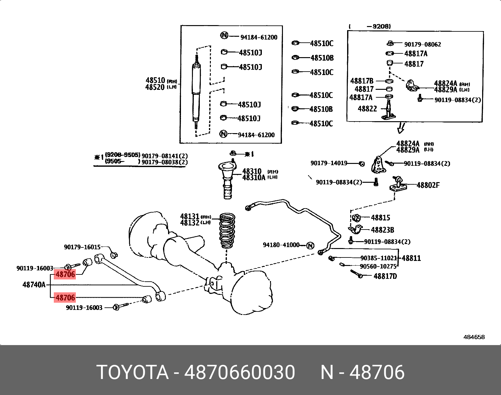 TOYOTA 48706-60030 48706-60030,48706-60070
