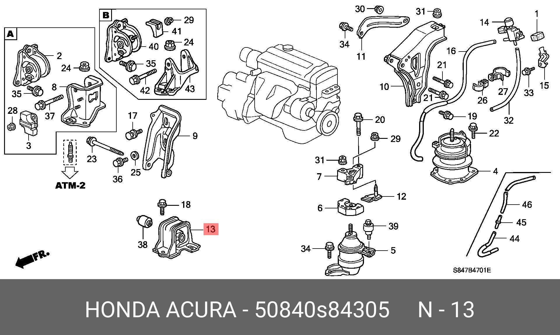 HONDA 50840-S84-305 50840-S84-A81