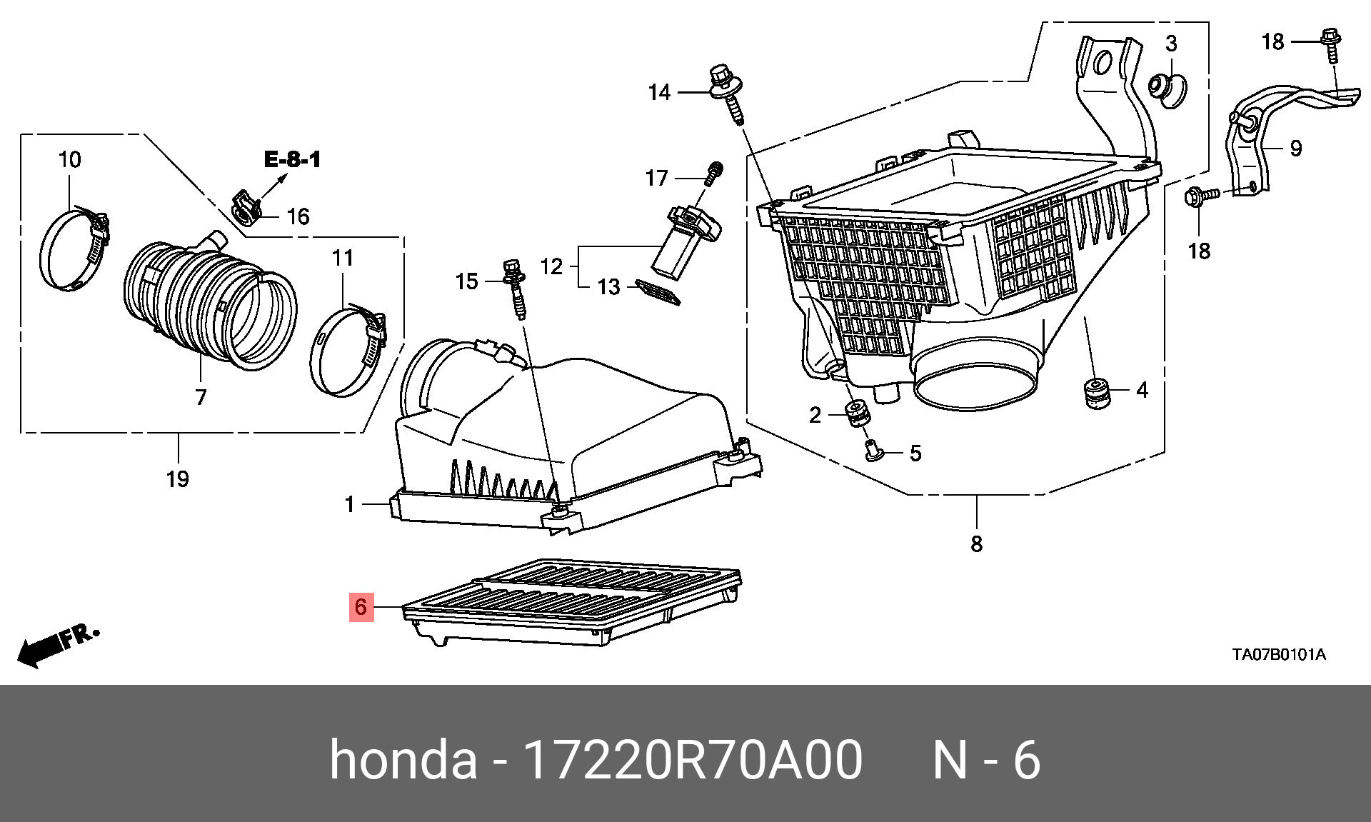 HONDA 17220-R70-A00 17220-R70-A00,17220-RK2-A00