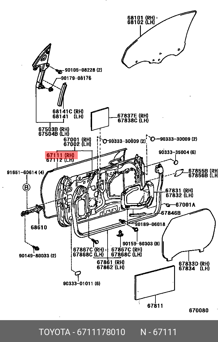 TOYOTA 6711178010 6711178010