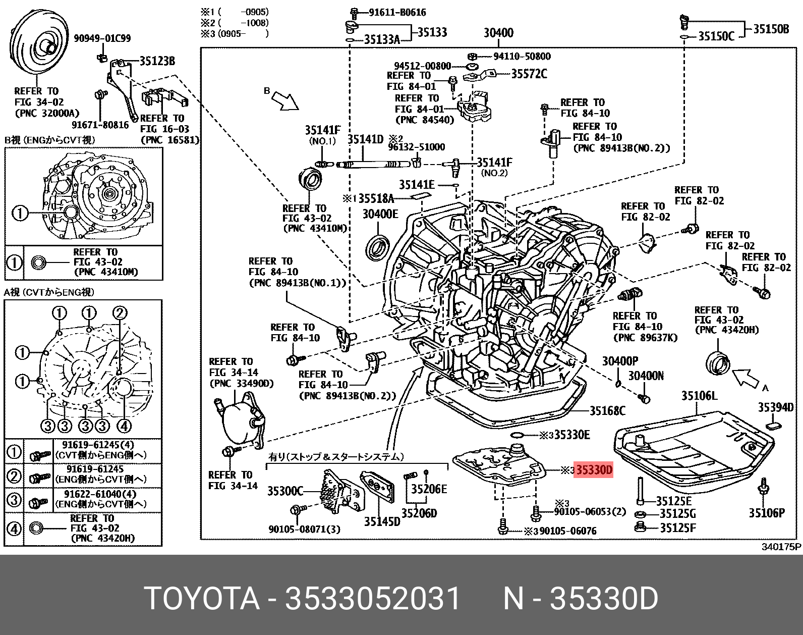 TOYOTA 35330-52031 35330-K4100,K410 CVT,FTC4104V-11210