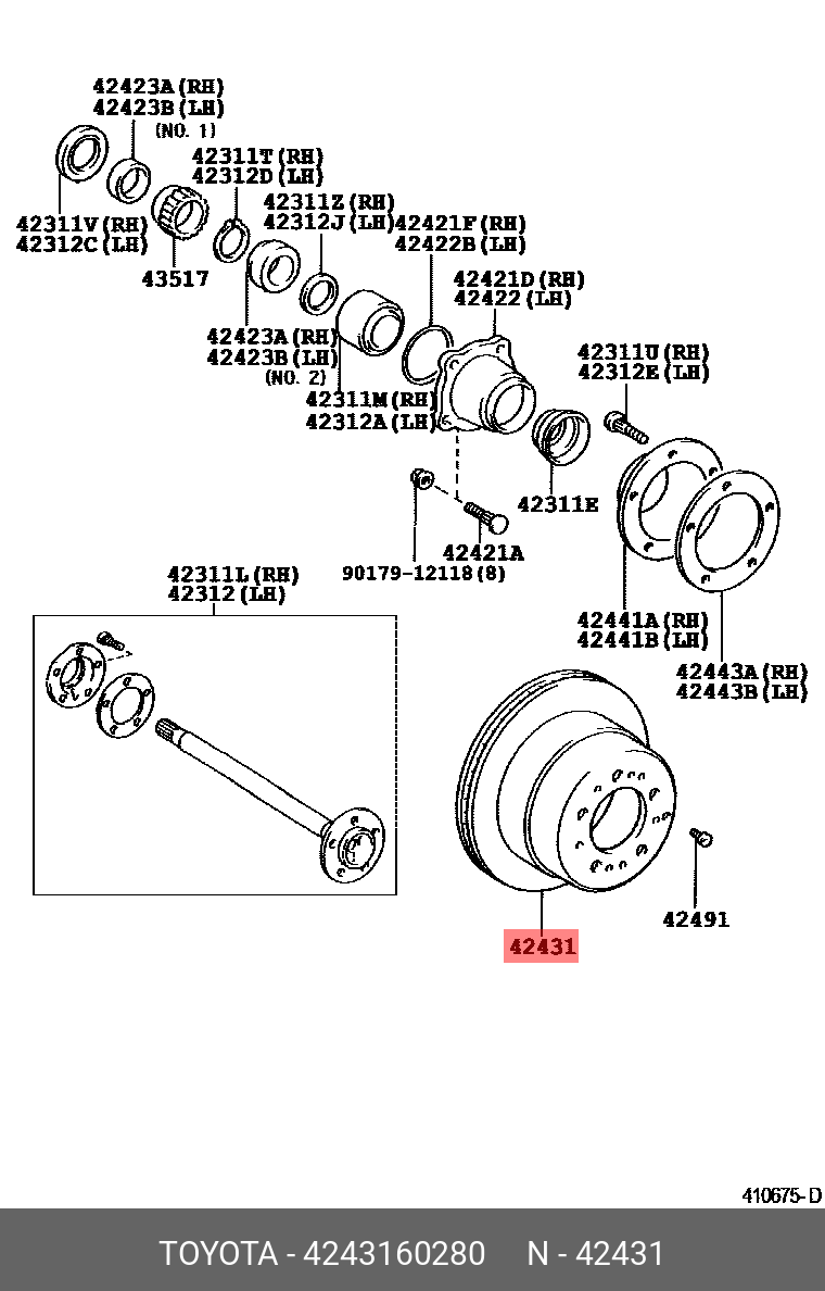 TOYOTA 42431-60280 42431-60221,42431-60220
