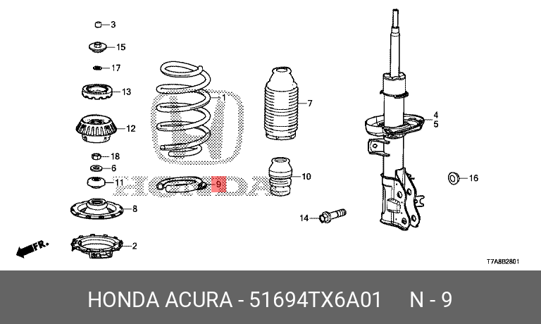 HONDA 51694-TX6-A01 51694-TX6-A01