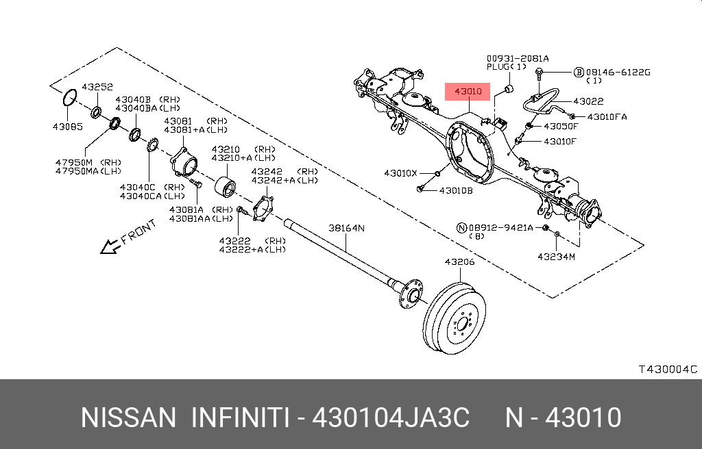 NISSAN 430104JA3C 430104JA3C