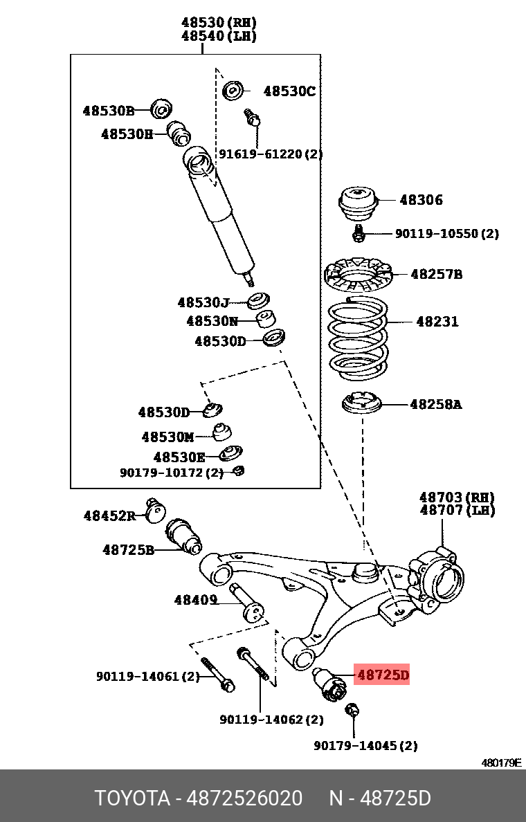 TOYOTA 48725-26020 48725-26020,48725-26040