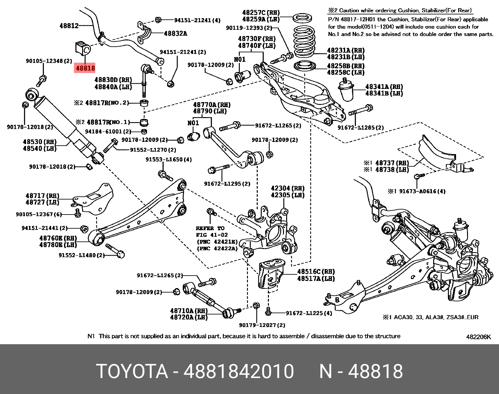TOYOTA 48818-42010 48818-42010,1014012805