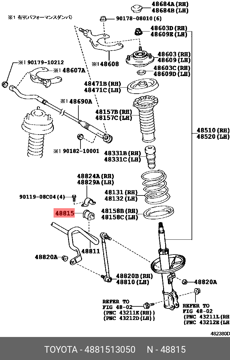 STABILIZER BUSH Tenacity ASBTO1069 48815-12360, 48815-13050, 48815-02230