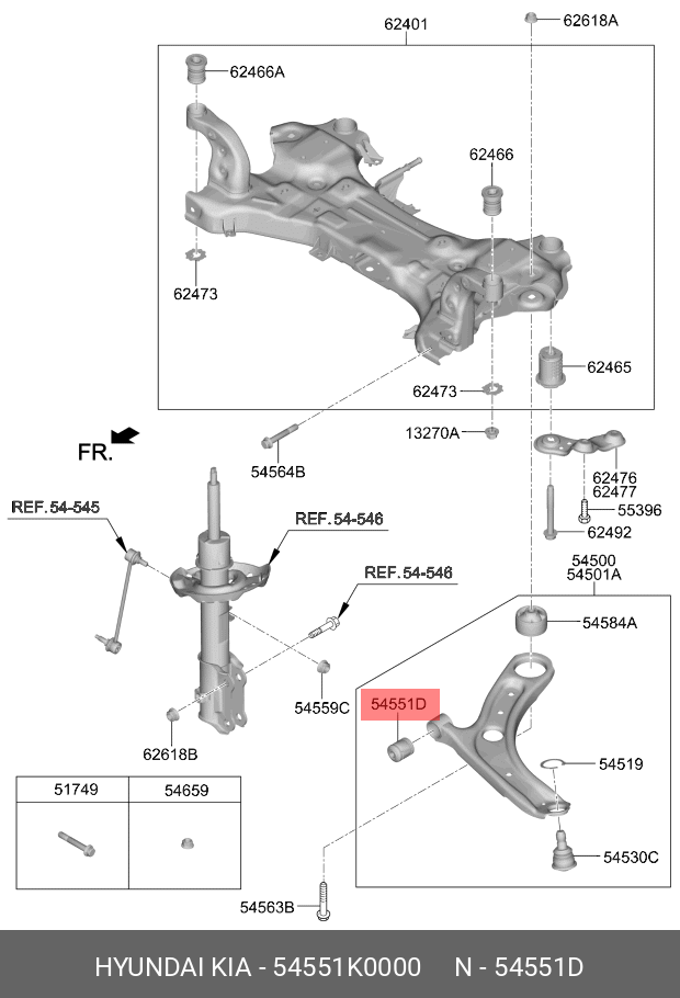 Hyundai / KIA 54551-K0000 54551-3X000,54551-3X000
