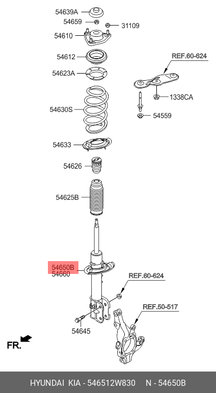 Hyundai / KIA 546512W830 54651-2W200,546514Z100