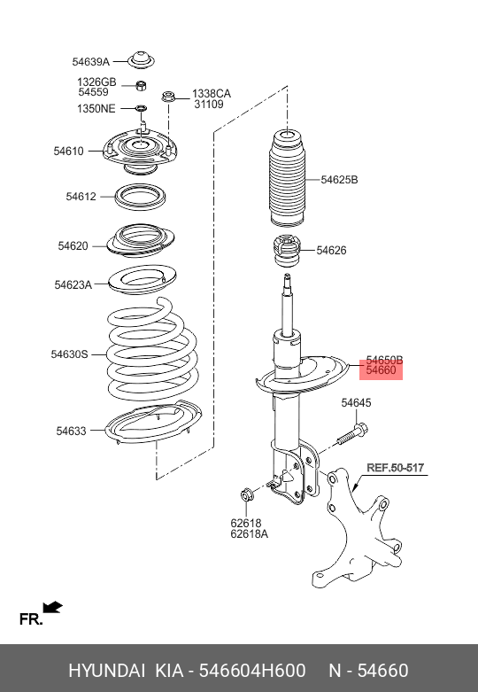 Hyundai / KIA 546604H600 54660-4H000,54660-4H100