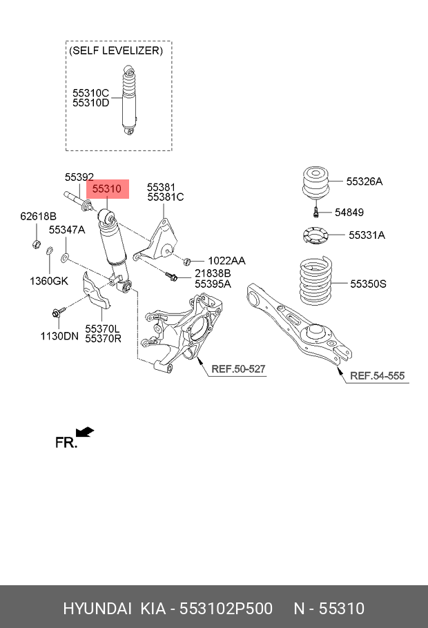Hyundai / KIA 553102P500 553101U720,553101U730,553102P500,553102W300 ...