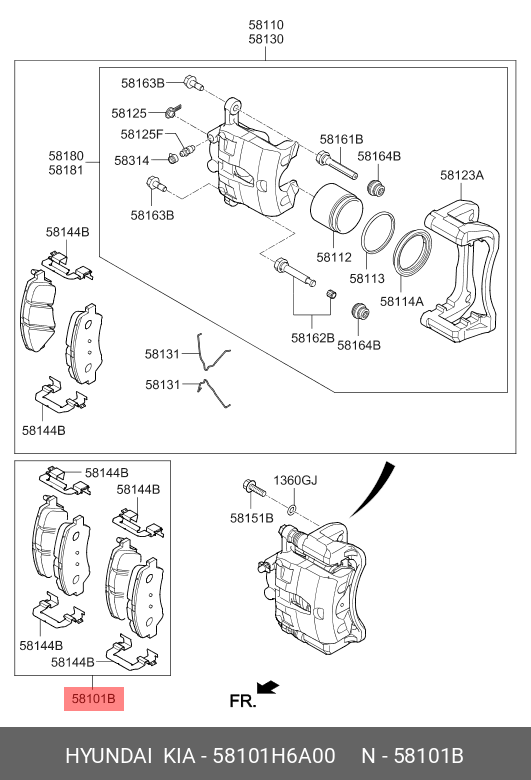 Hyundai / KIA 58101H6A00 58101H6A00