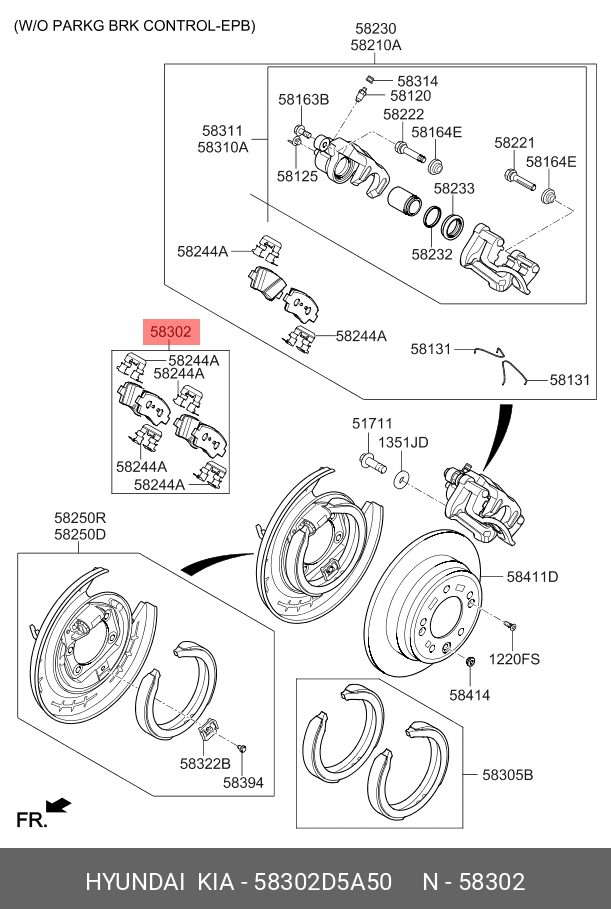 Hyundai / KIA 58302-D5A50 58302-3RA70,58302-3ZA10,58302-A7B30,58302 ...