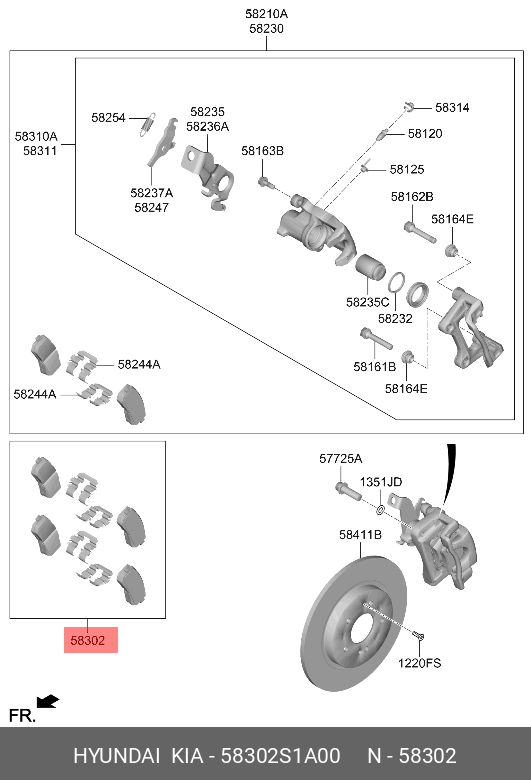Hyundai / KIA 58302-S1A00 58302-S1A70