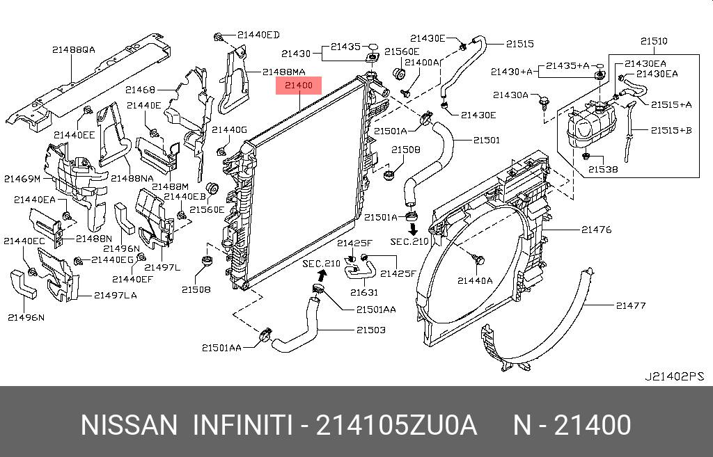 NISSAN 214105ZU0A 214105ZU0A