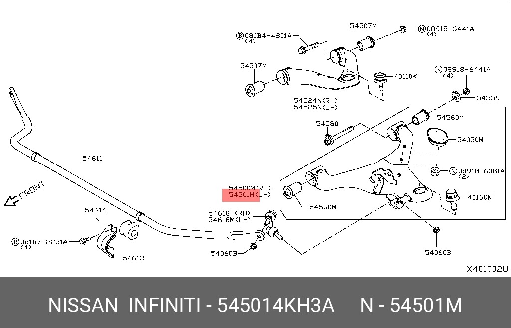NISSAN 54501-4KH3A 54501-4KH3A