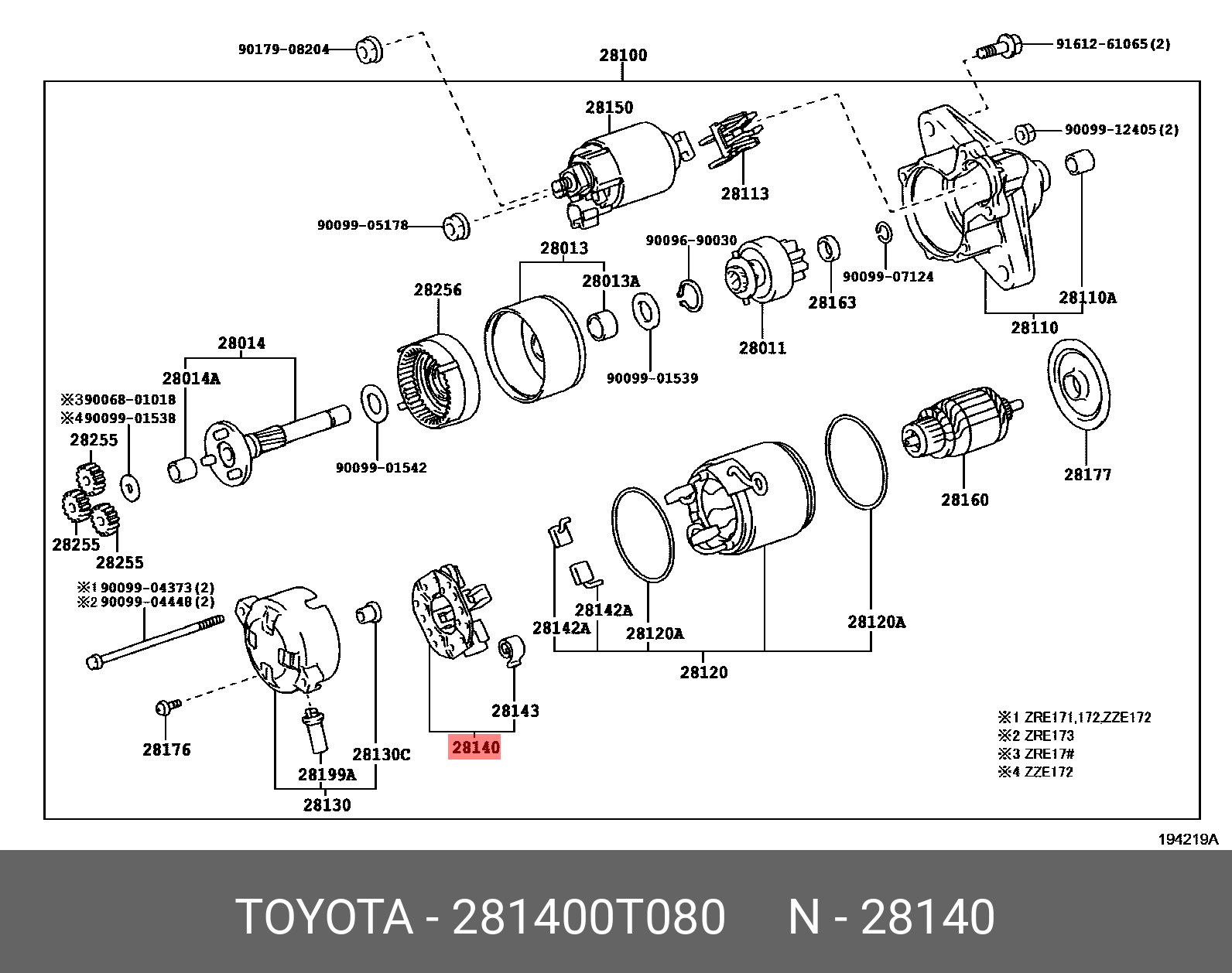 TOYOTA 281400T080 281400T080