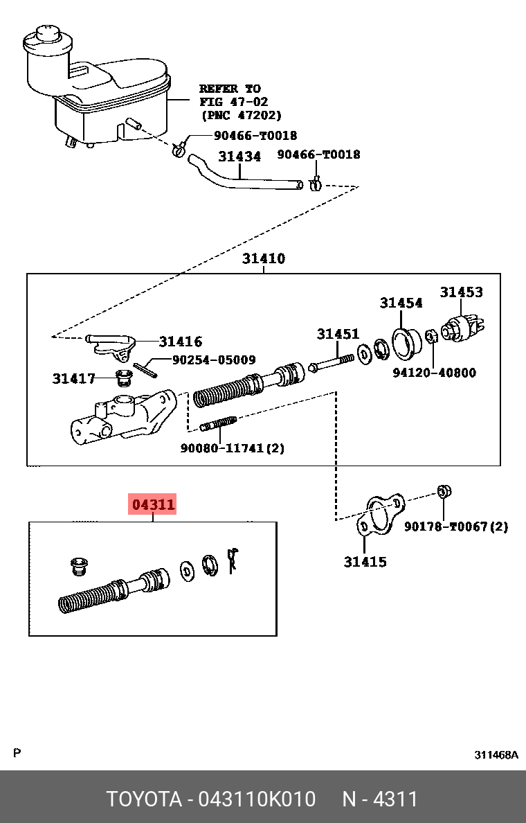 TOYOTA 04311-0K010 04311-0K010