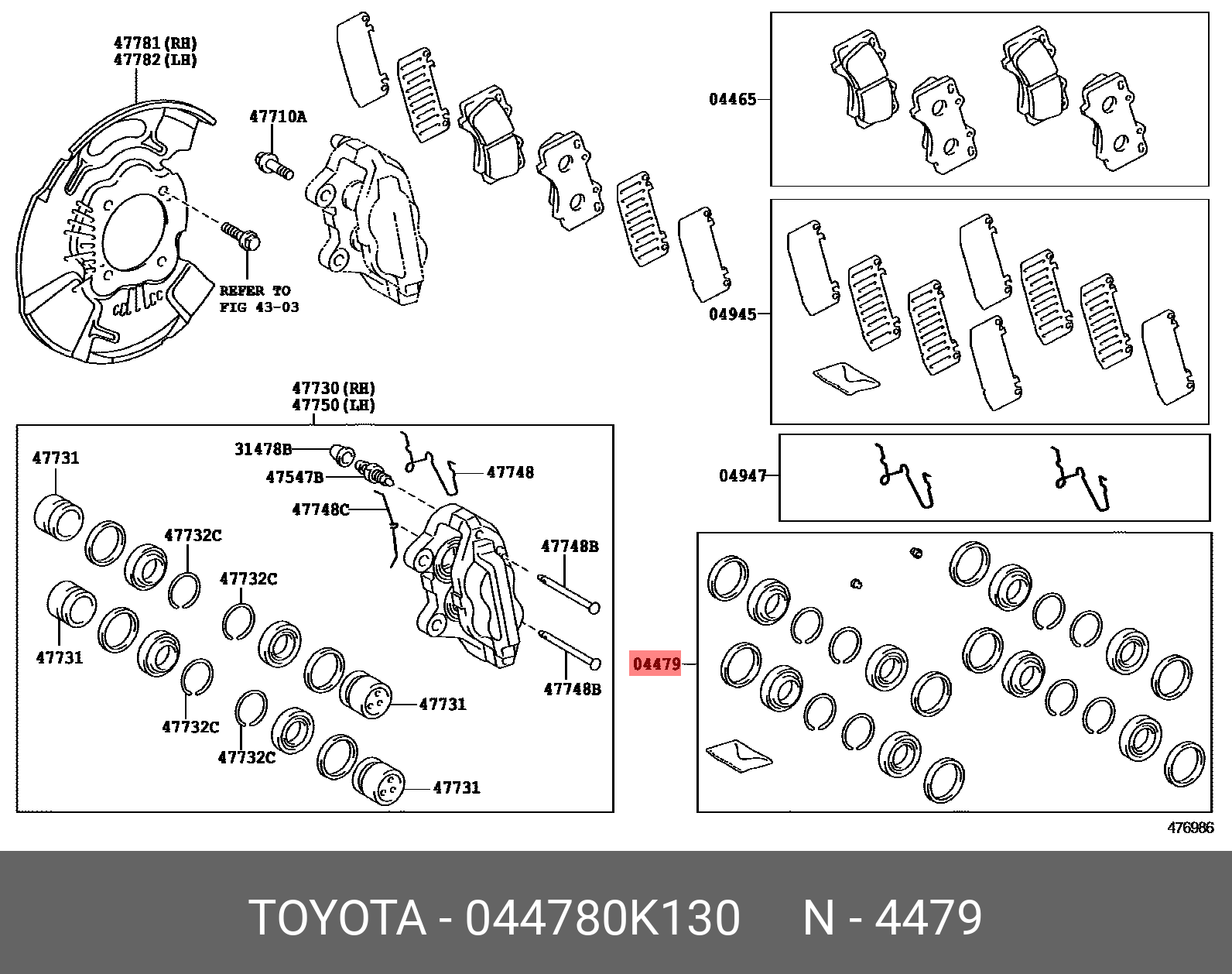 TOYOTA 04478-0K130 04478-0K130,04479-14140