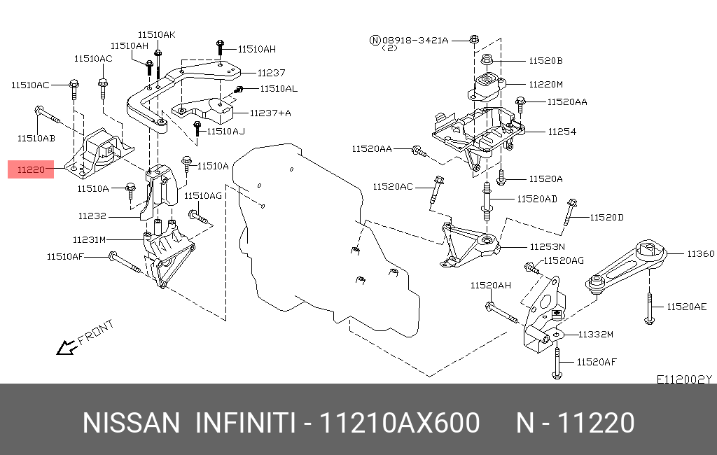 NISSAN 11210AX600 11210-AX001,11210-4V00A,11210-AX60A