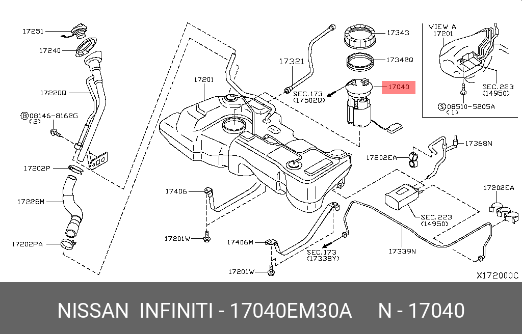 NISSAN 17040-EM30A 17040-1FE1A,17040-1FE0A