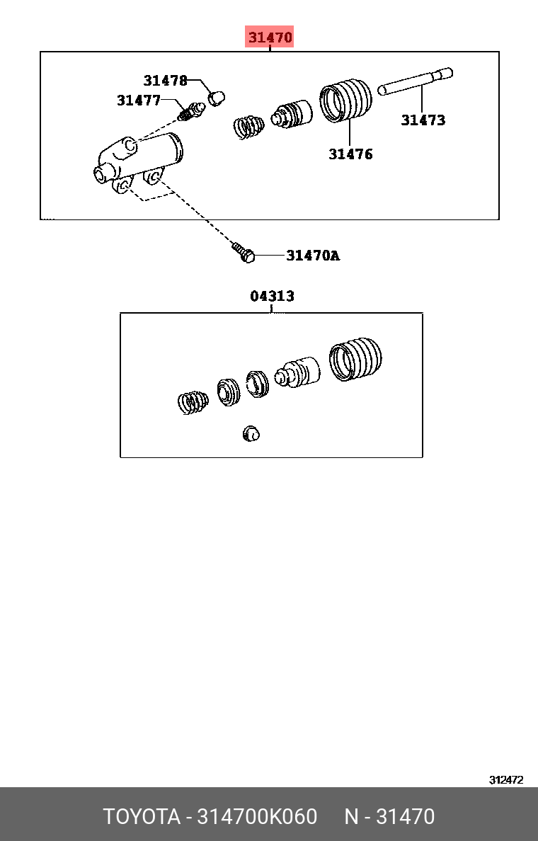 TOYOTA 31470-0K060 31470-0K060
